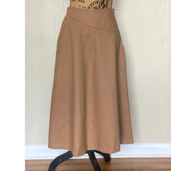 Koret | Skirts | Vintage Koret Career Tan Merino Wool Aline Midi Skirt ...